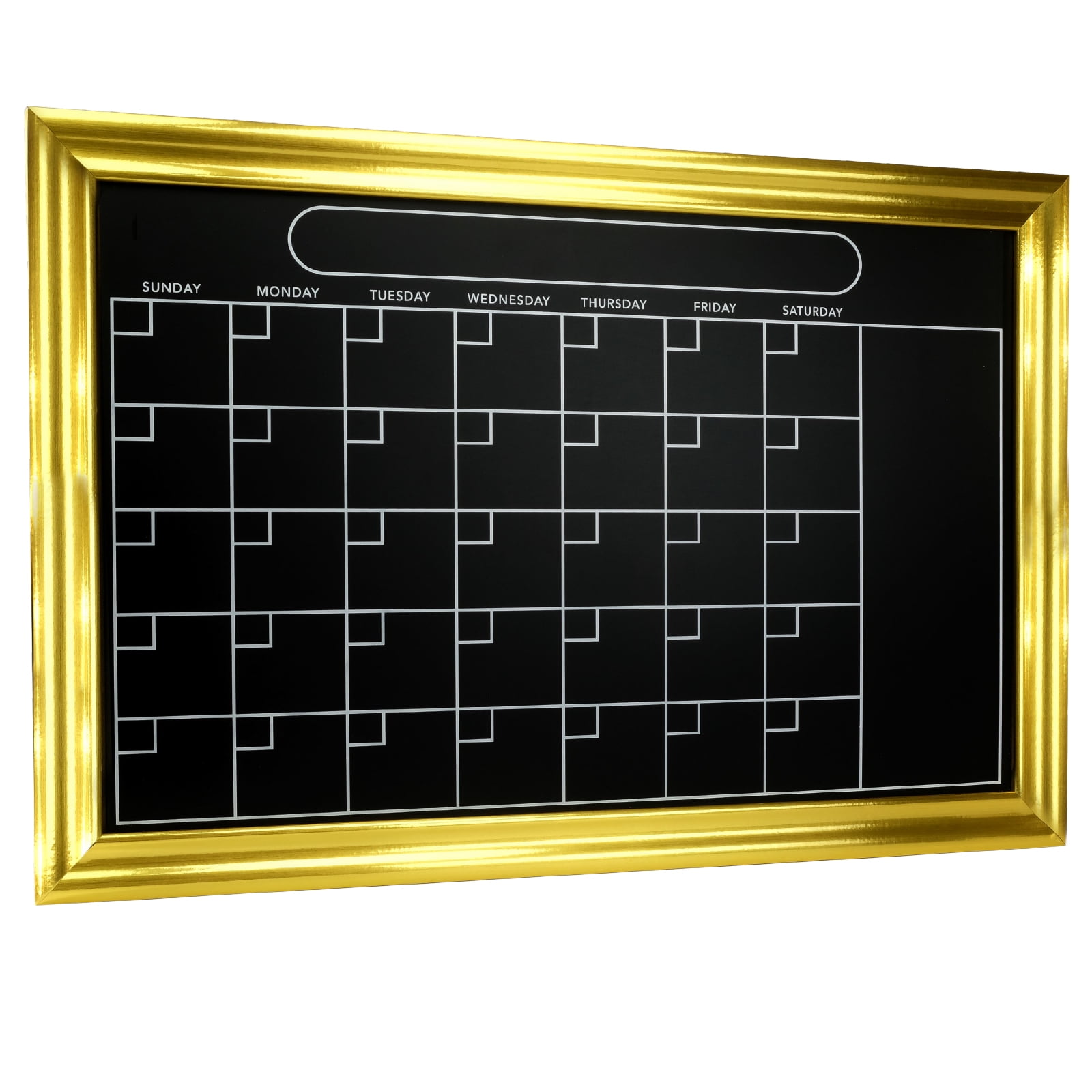 Excello Global Products Gold Magnetic Wall Chalkboard Calendar ...