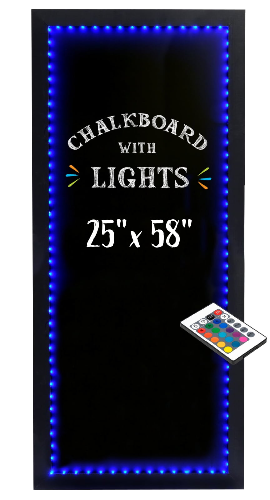 Excello Global Products Large 20"x30" Magnetic LED Wall Chalkboard Sign ...