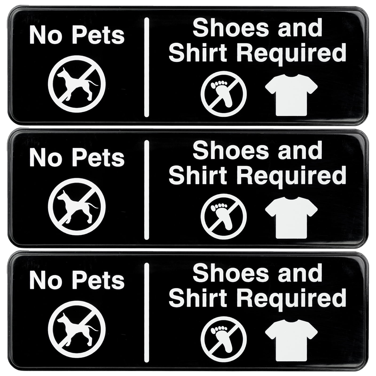 Excello Global Products No Pets, Shoes, Shirt Required Sign: Easy to ...
