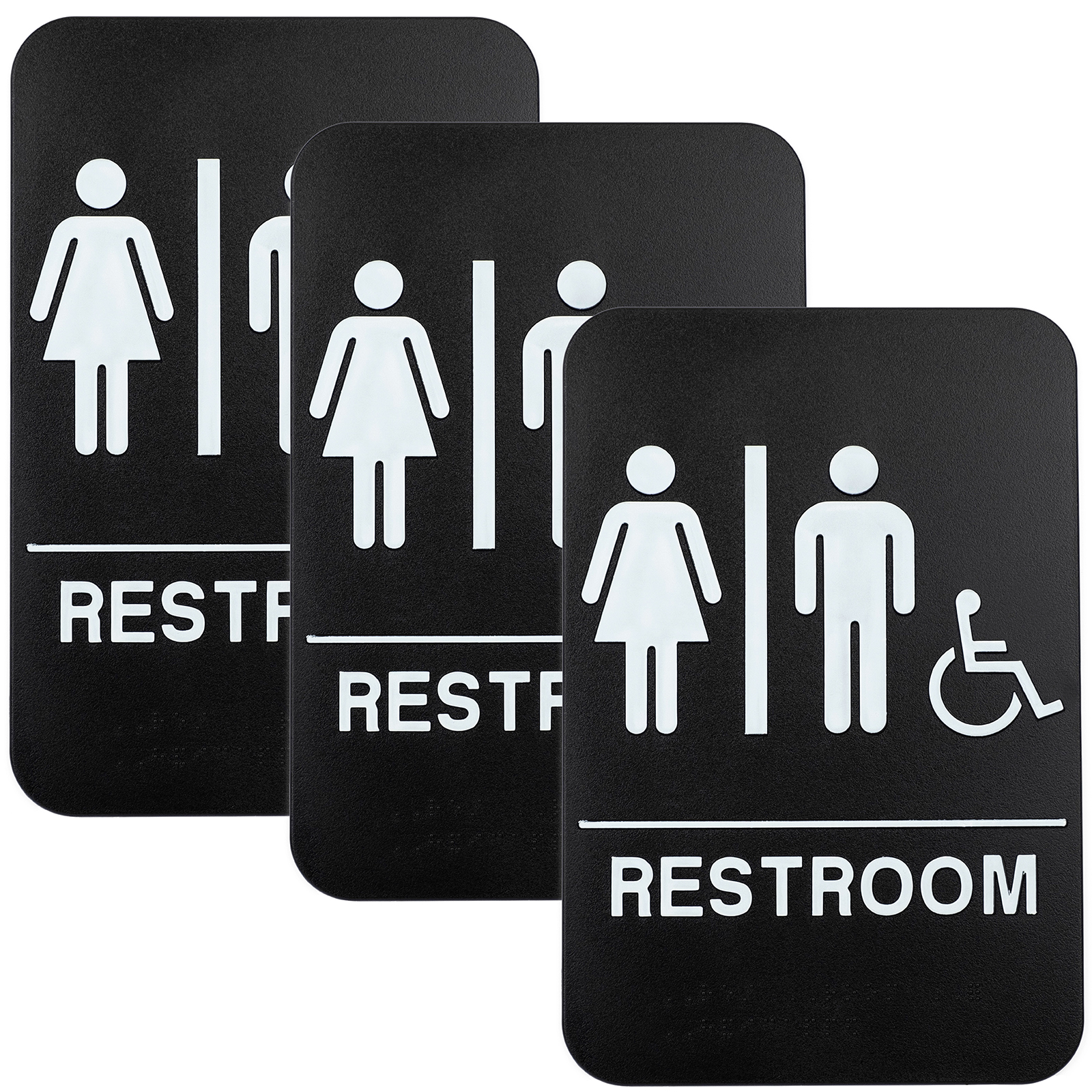 Ada Sign, Men Restroom Symbol W/tactile Graphic, Molded Plastic, 6 X 9 ...