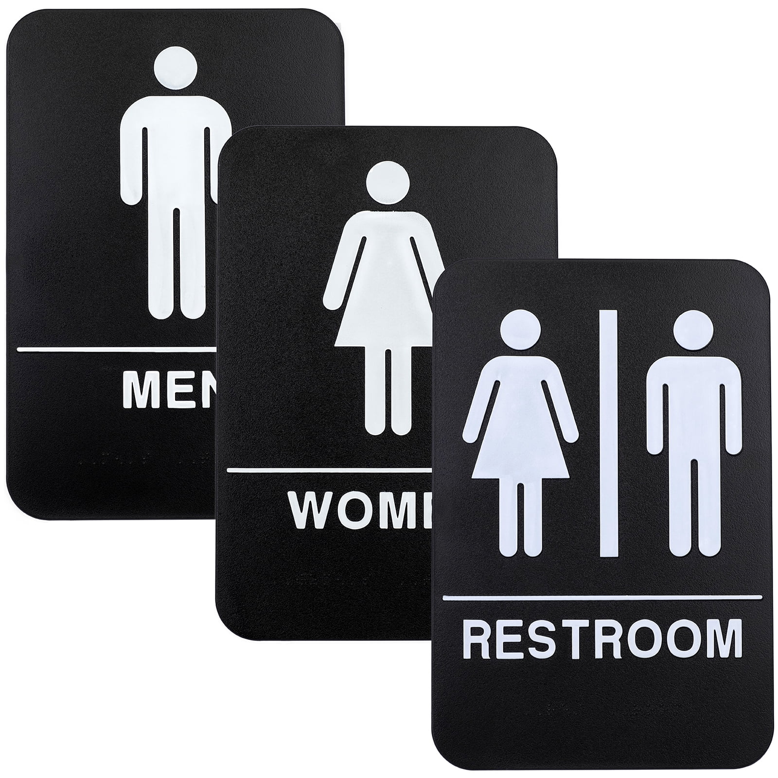 Excello Global Products Plastic Restroom Sign: Easy to Mount with ...