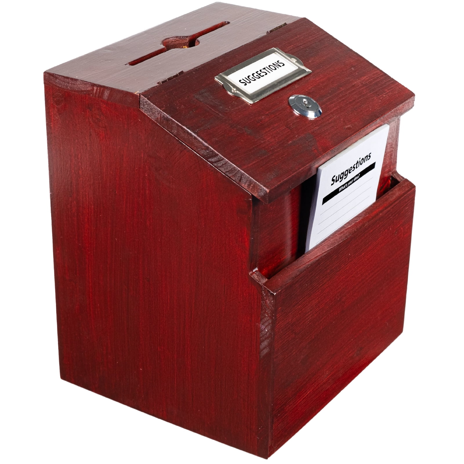Excello Global Products Red Mahogany Suggestion Box with Lock: Wooden ...
