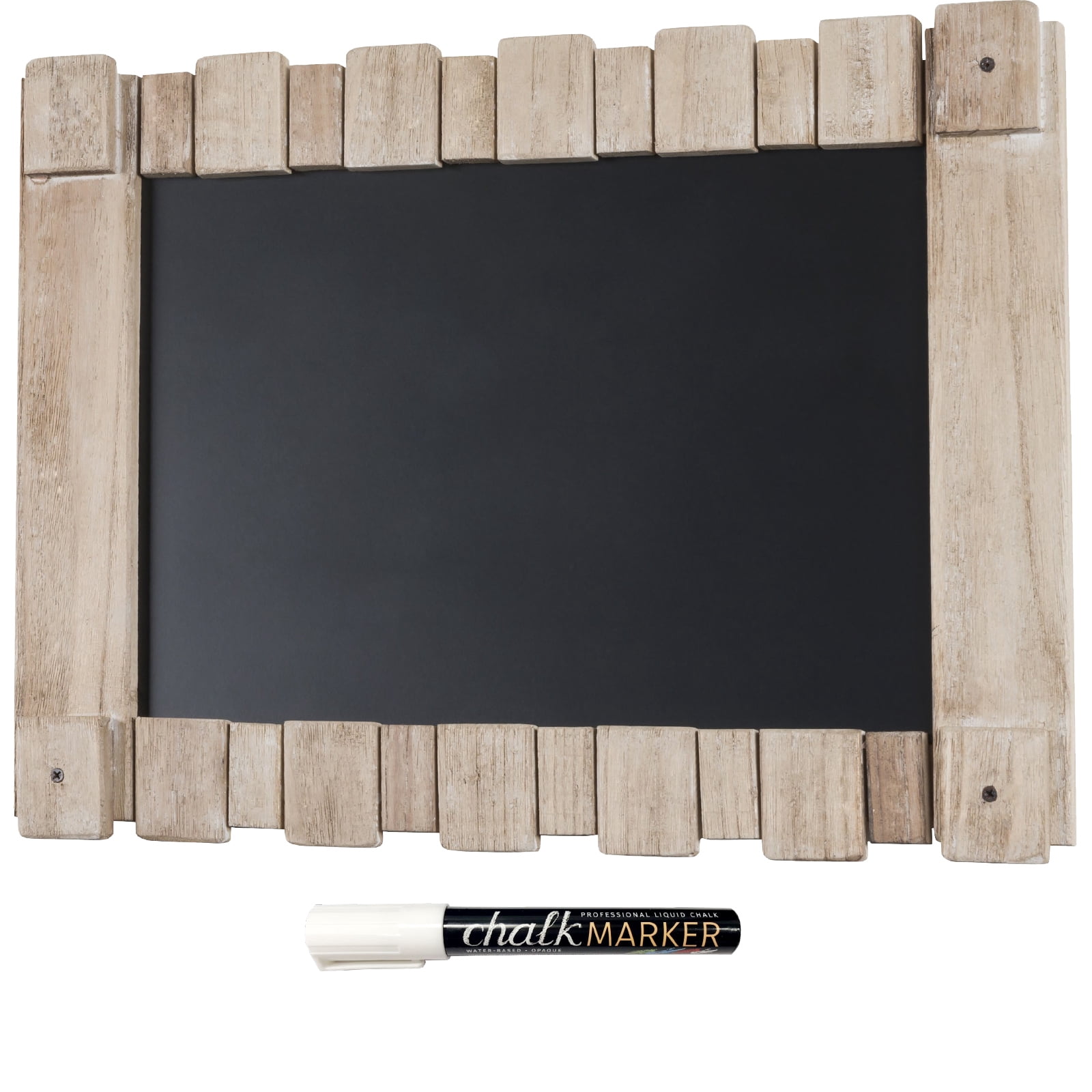 Excello Global Products Rustic Barnwood Wall Mounted Hanging Chalkboard ...