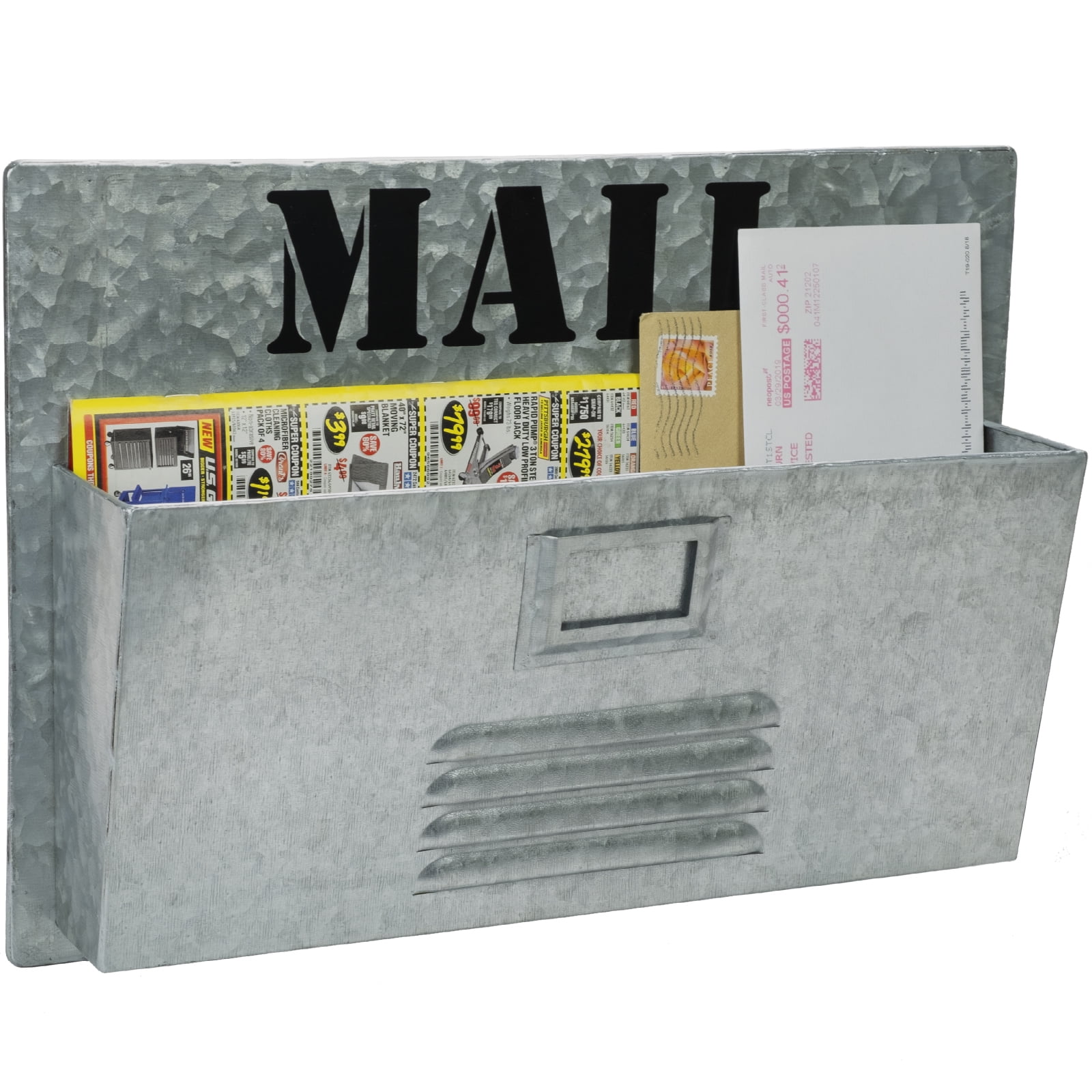 Excello Global Products Vintage Distressed Metal Wall Mounted Mail ...