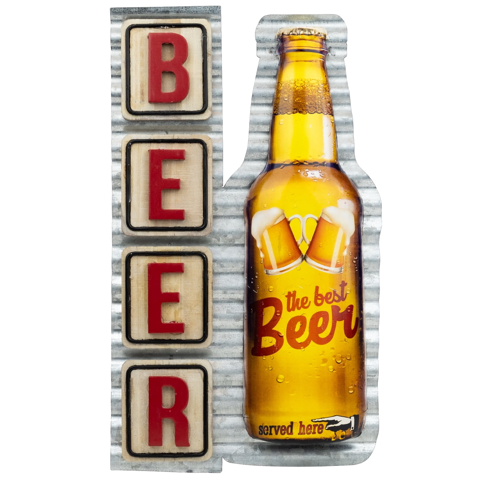 Excello Global Products Vintage Metal Beer Signs Tin Retro Wall Wood ...