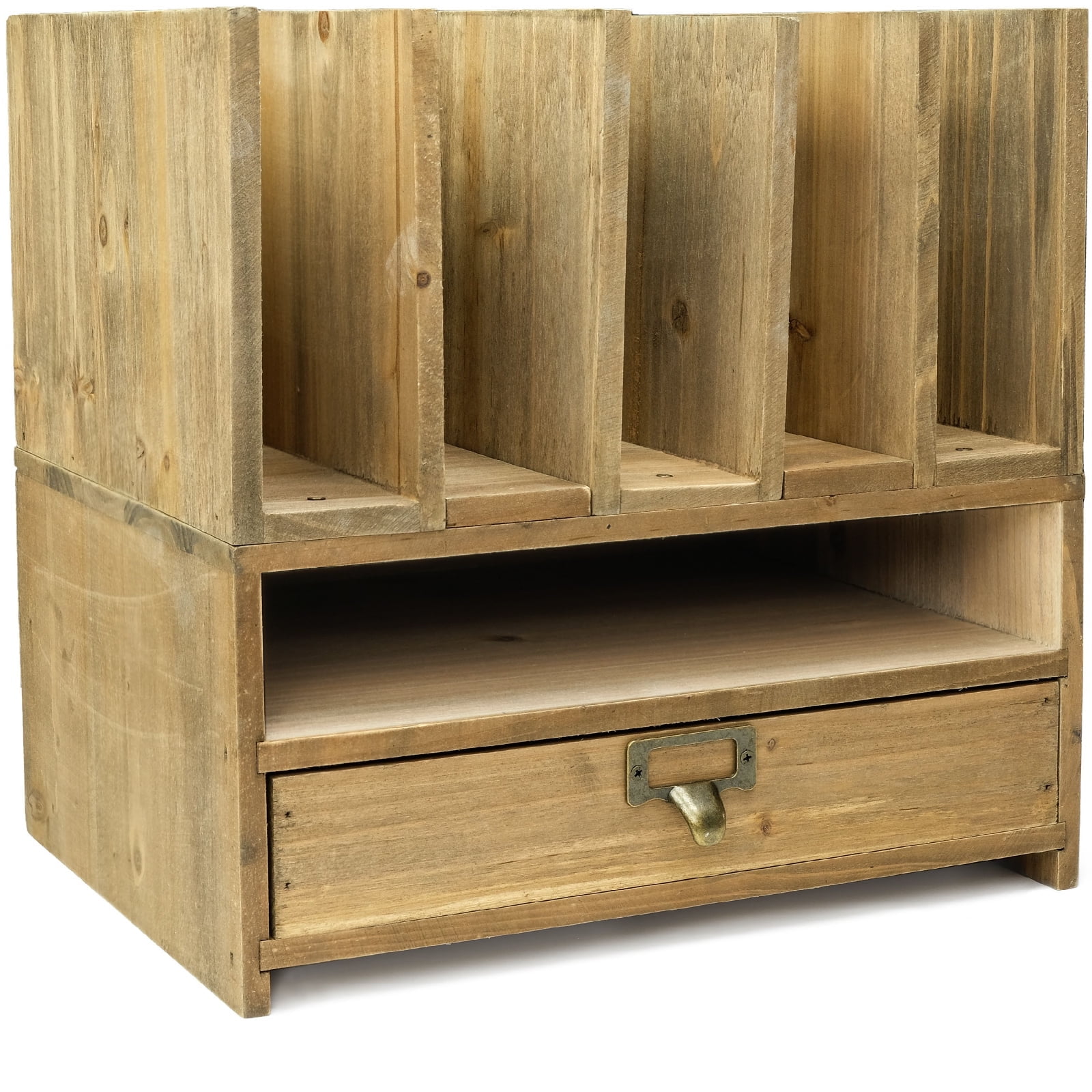 Excello Global Products Wooden Vertical Letter Tray Desk Organizer ...