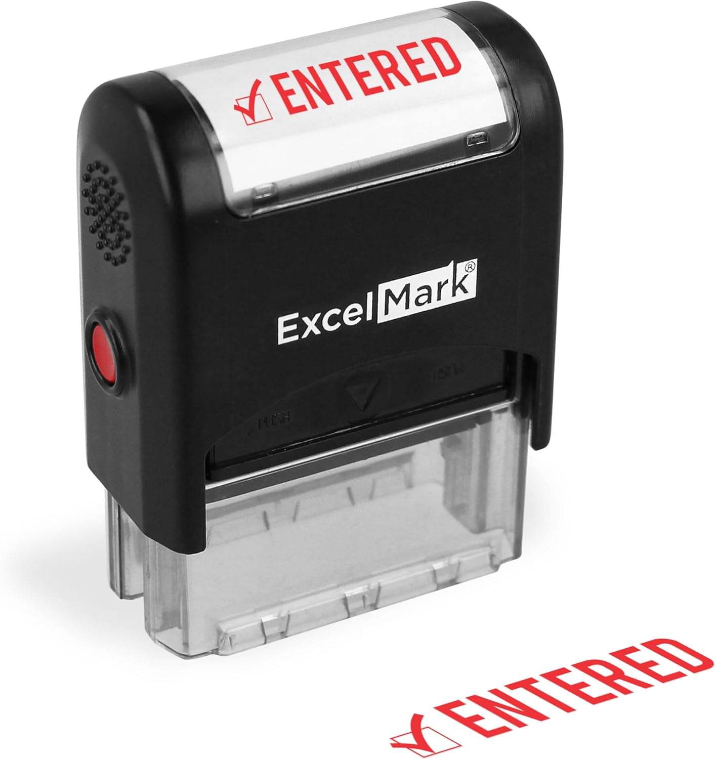 Excelmark A1539 Entered Self Inking Rubber Stamp, Transparent Anti-Slip ...