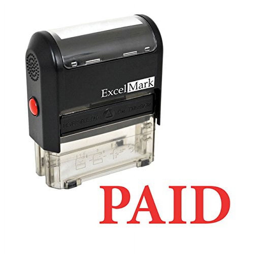 Excelmark A1539 Self-Inking Rubber Paid Stamp for Rapid, Repetitive ...