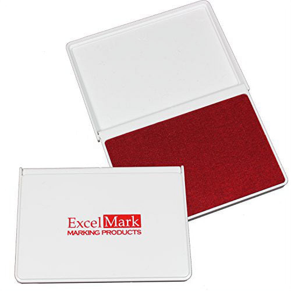 Excelmark Ink Pads for Rubber Stamps Medium Size 2-5/8" by 4-1/4" (Red ...