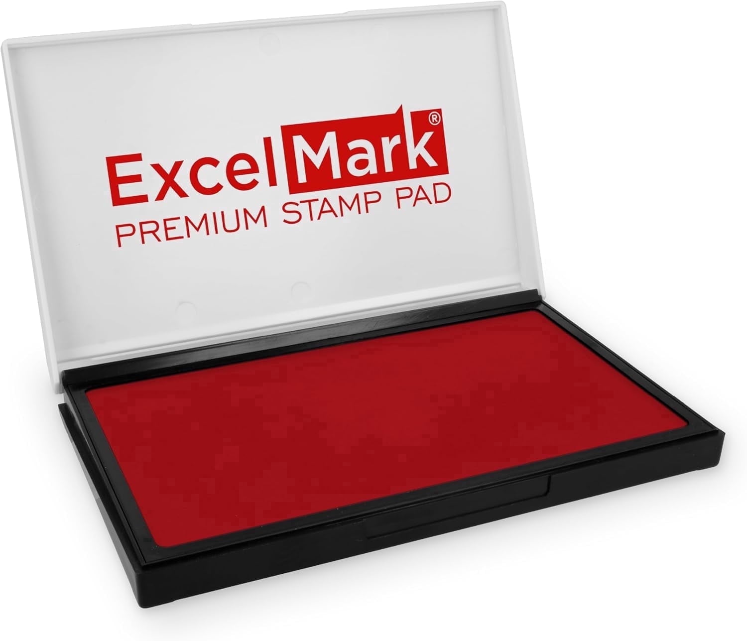 ExcelMark Rubber Stamp Ink Pad, Extra Large 4-1/4 x 7-1/4 Inches, Red ...