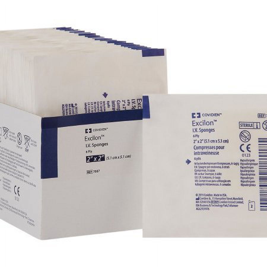 Excilon I.V. Sponge Nonwoven 2 X 2 Inch Sterile, Box of 70 - 7087 ...