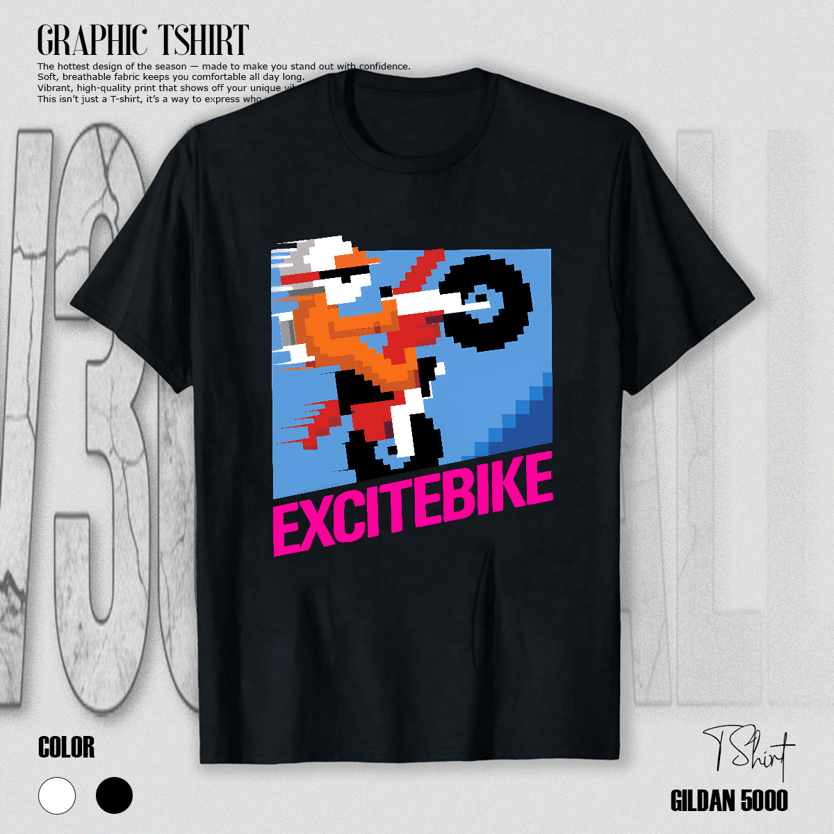 Excitebike Retro Classic Video Game Comfort Color Unisex T-Shirt V16223 ...