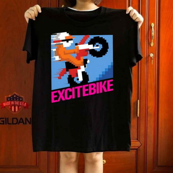 Excitebike Retro Comfort Coler Tee With Classic Game Graphic Graphic Tee,for men and women up to ...