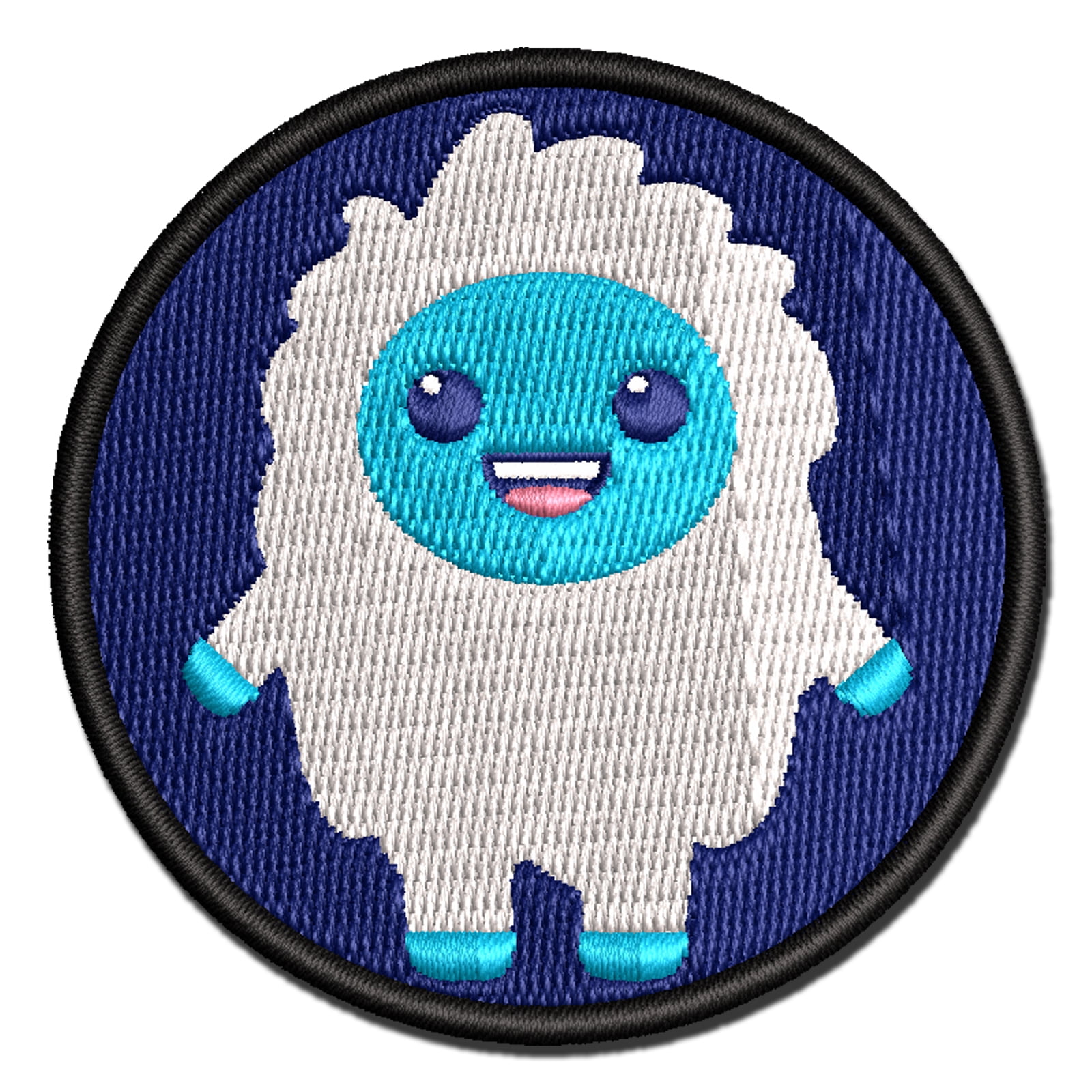 Excited Happy Kawaii Chibi Yeti Applique Multi-Color Embroidered Hook ...