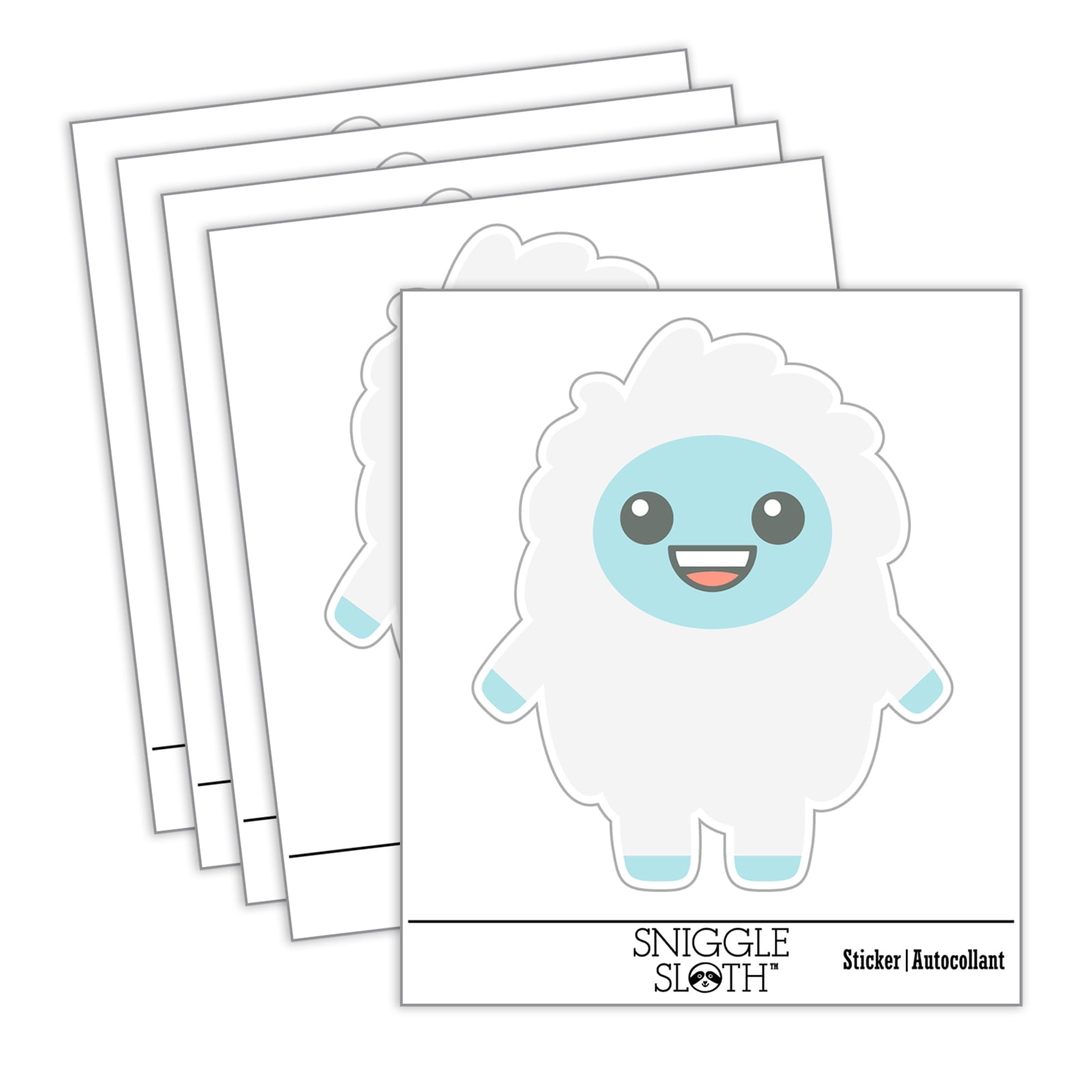 Excited Happy Kawaii Chibi Yeti Car Window Bumper Water Bottle Phone ...