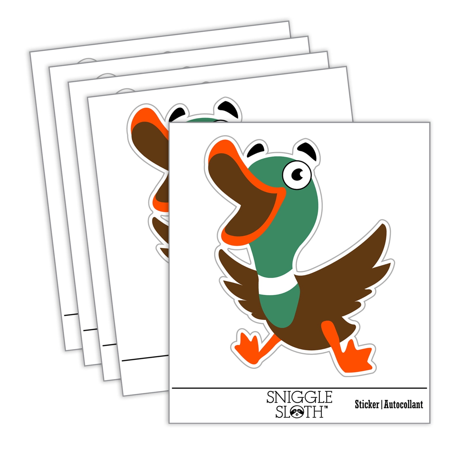 Excited and Happy Mallard Duck Cartoon Car Window Bumper Water Bottle ...