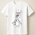 Excited Olaf Frozen Pose Cartoon Snowman Graphic Tee Unisex T Shirt ...