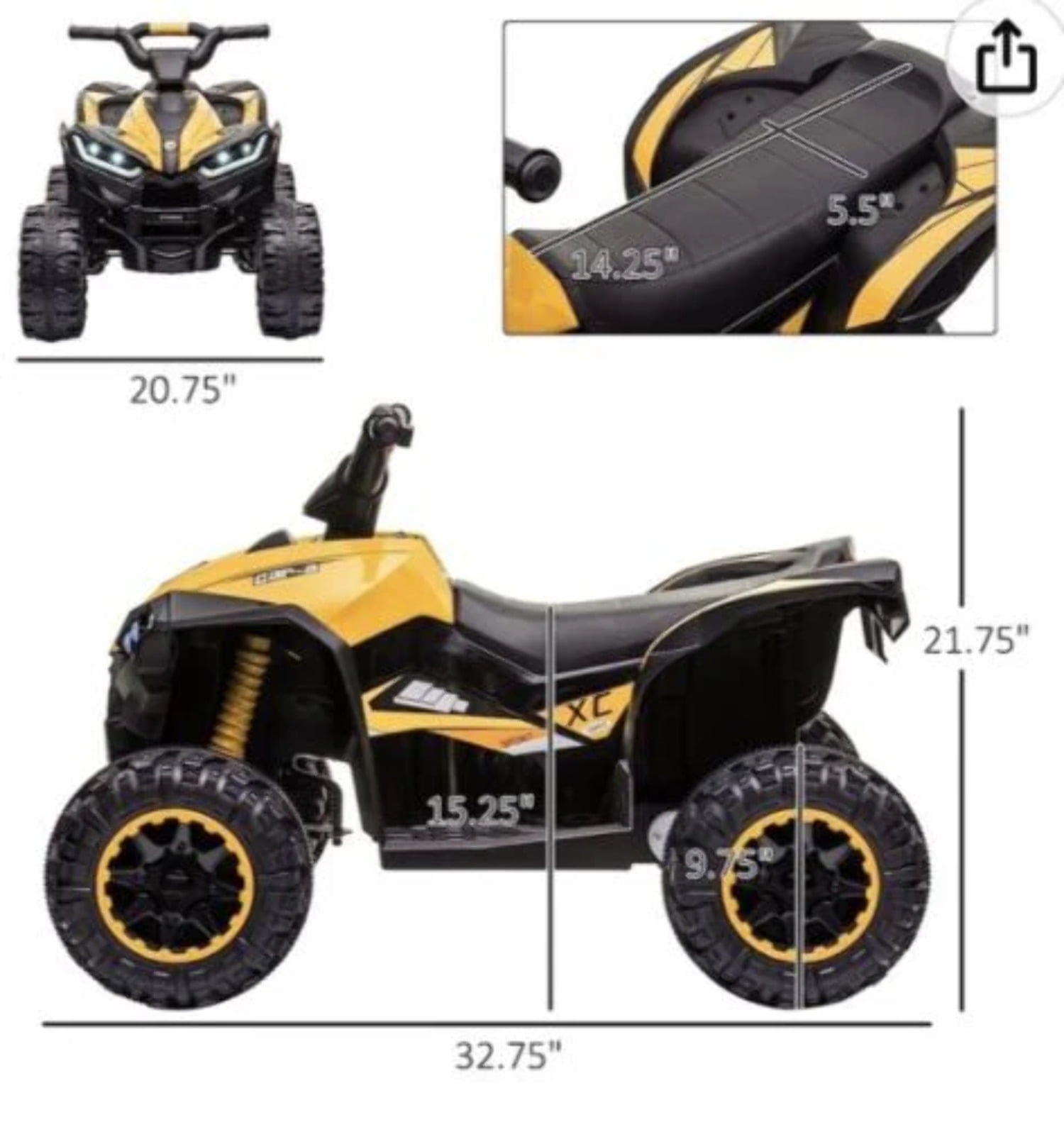 Exciting 12V 4-Wheeler Kids Car with Hot Wheels Music in Yellow and ...