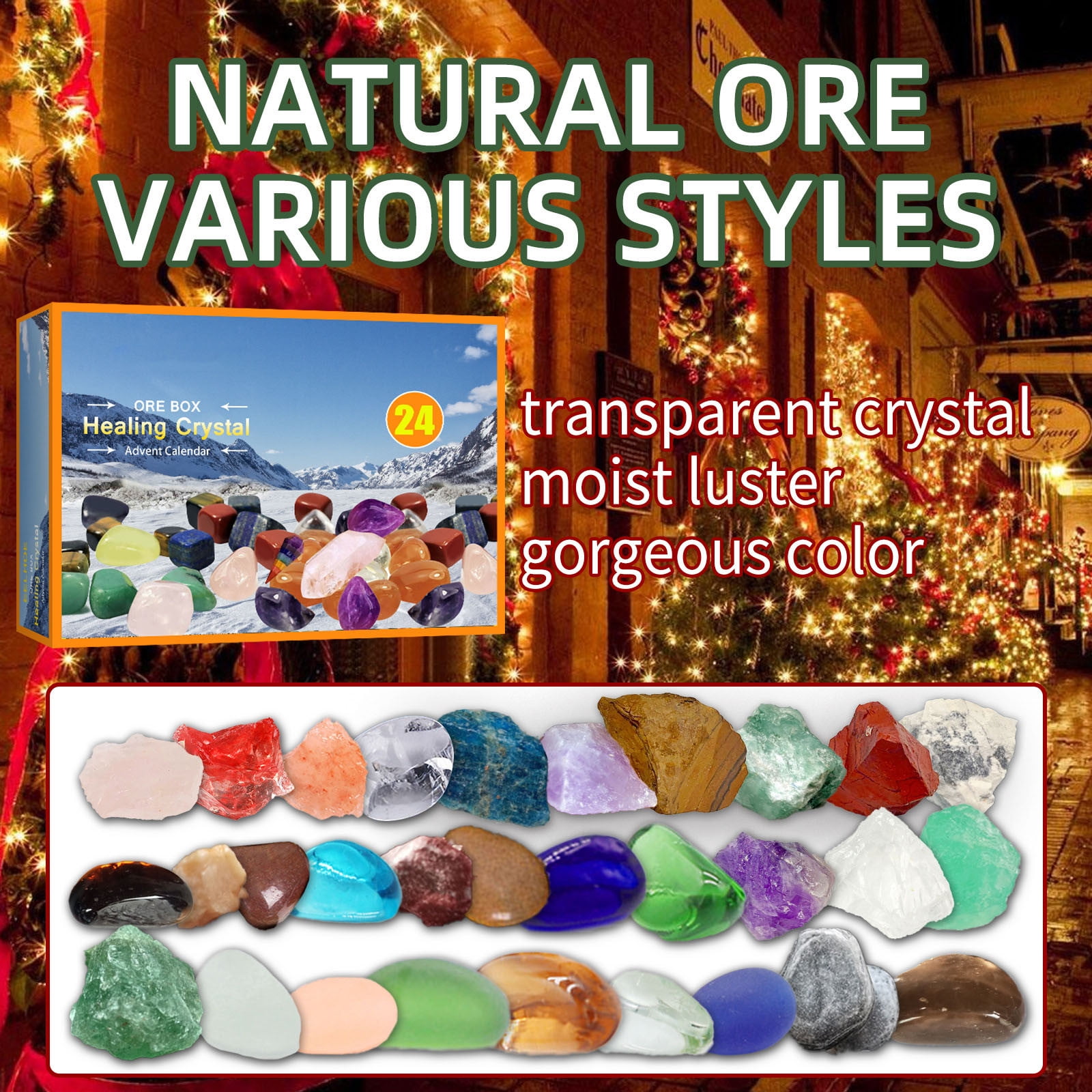 24 Pcs Countdown Calendar Advent Calendar Featuring Natural Stone Rocks ...