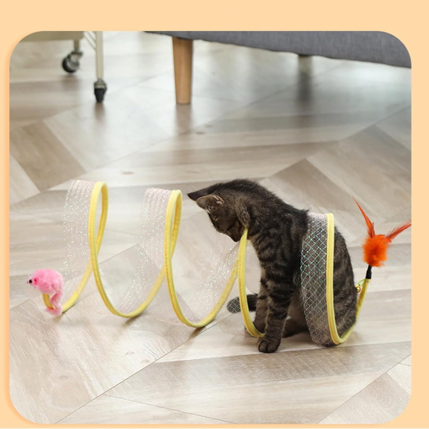 Exciting Deluxe Foldable Spiral Cat Tunnel Toy with Brylec Coil for ...