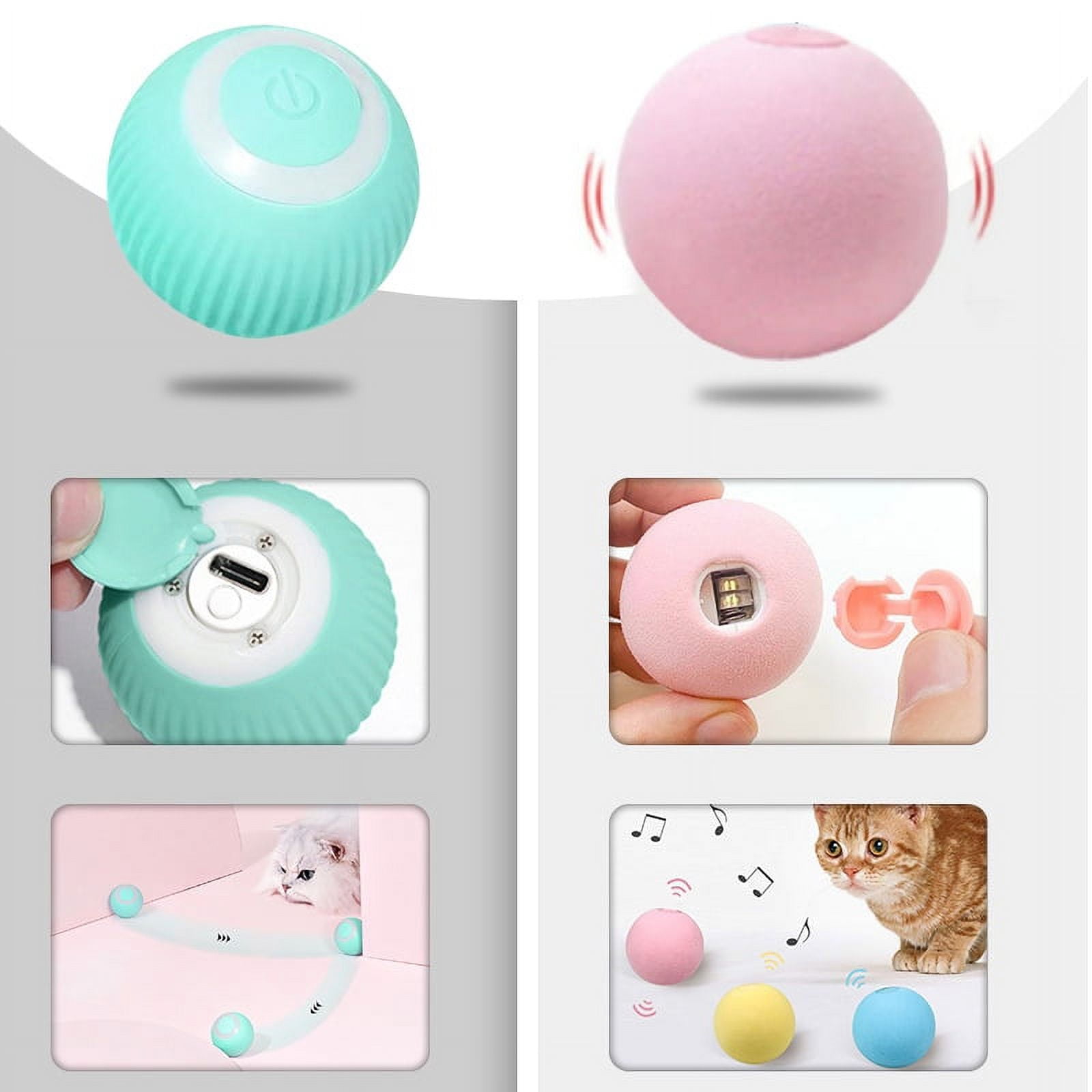 Exciting and engaging interactive self-moving kitten toy with rolling ...