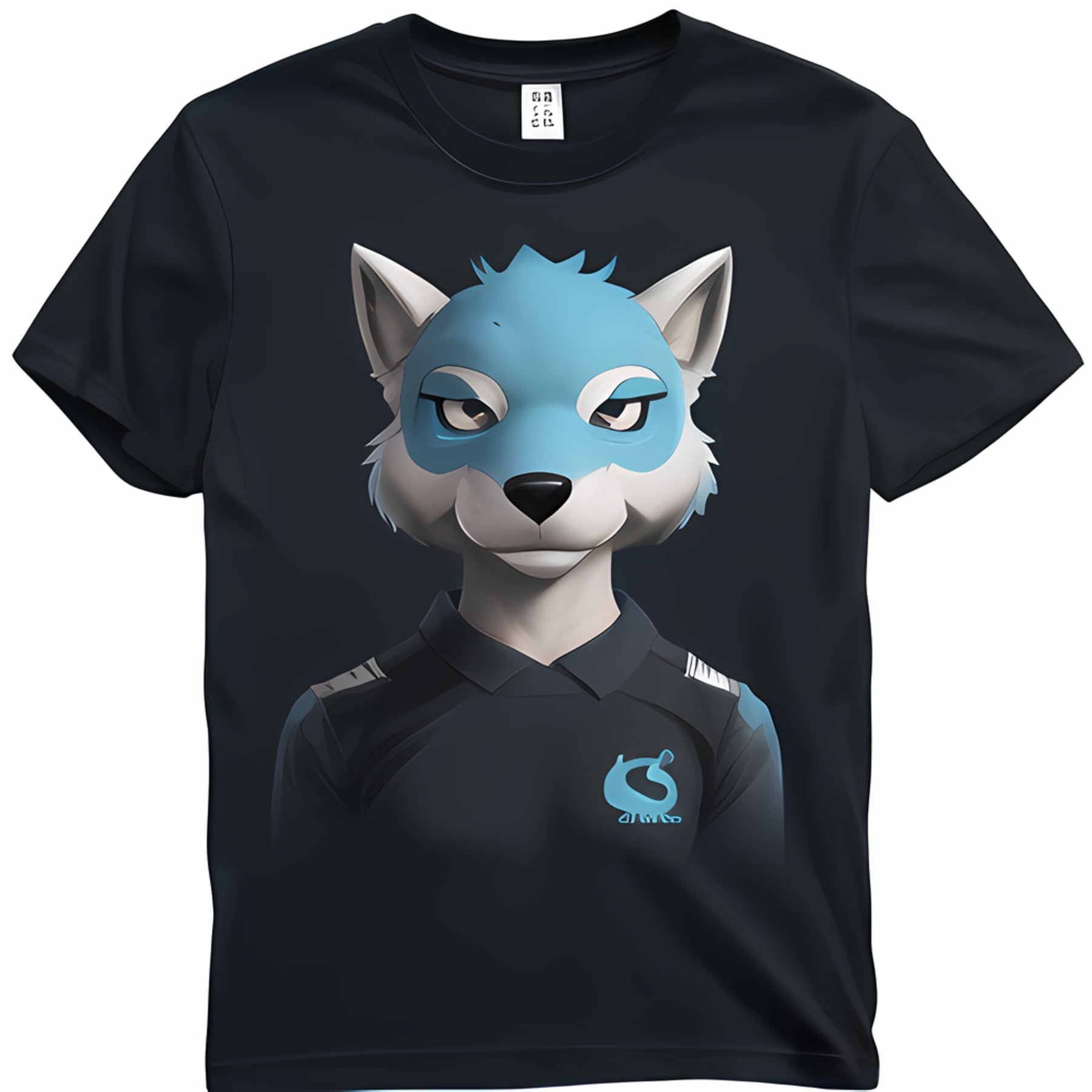 Exclusive Black T-Shirt with Bold Anthropomorphic Animal Chest Graphic ...