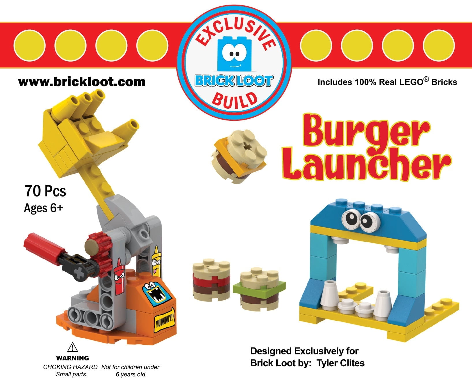 Brick Loot Build Burger Launcher 100% LEGO Bricks - Walmart.com