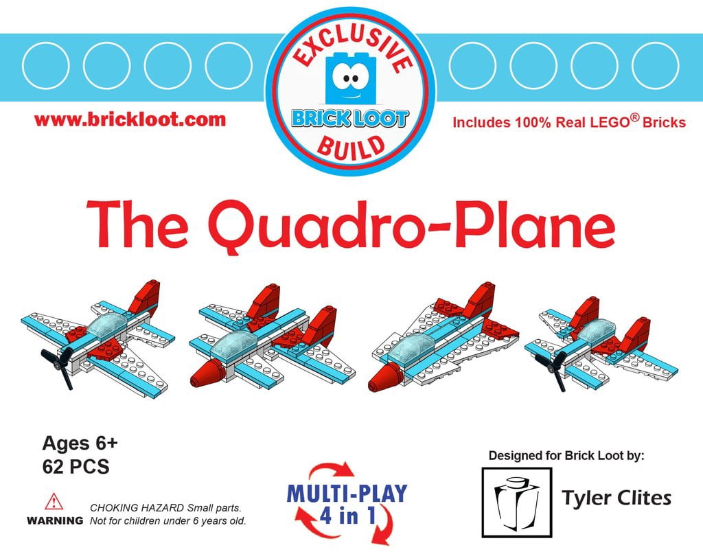 Exclusive Brick Loot Build Quadro Plane Kit by Tyler Clites - 100% LEGO ...