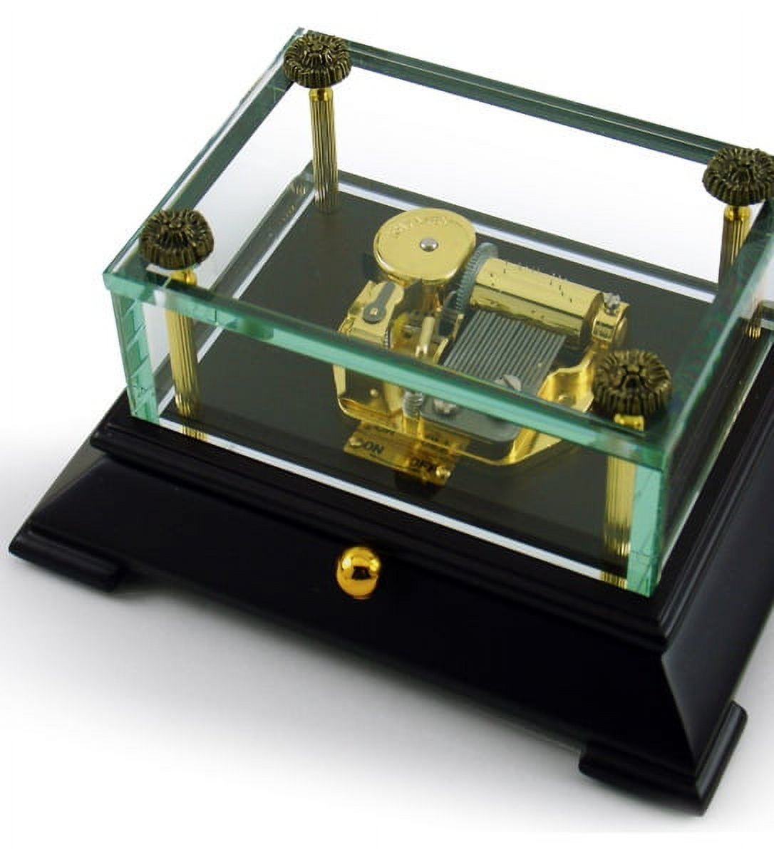 Exclusive Crystal Music Box W. Contemporary Wooden Base OVERSTOCK PRICE ...