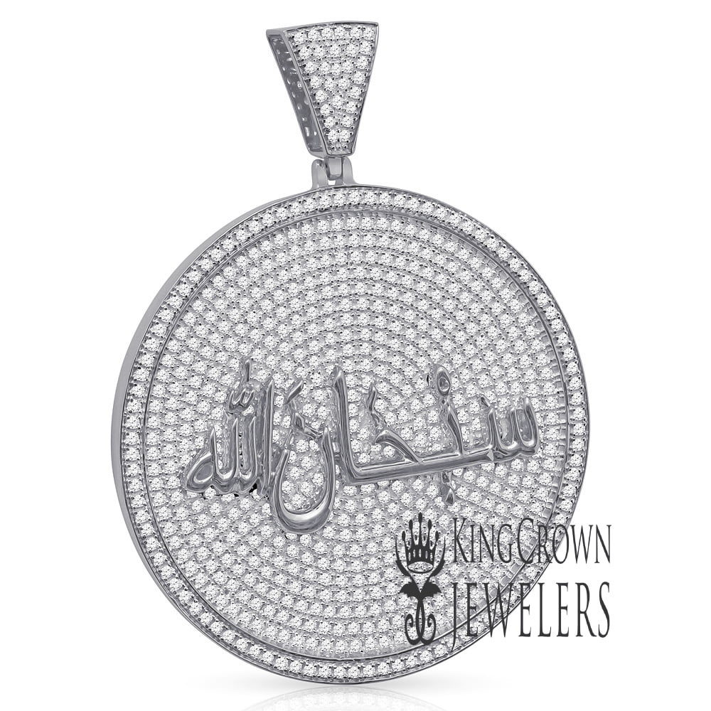 Exclusive Custom Pendant Medallion Big XL 3'' 14K White Gold On Real ...