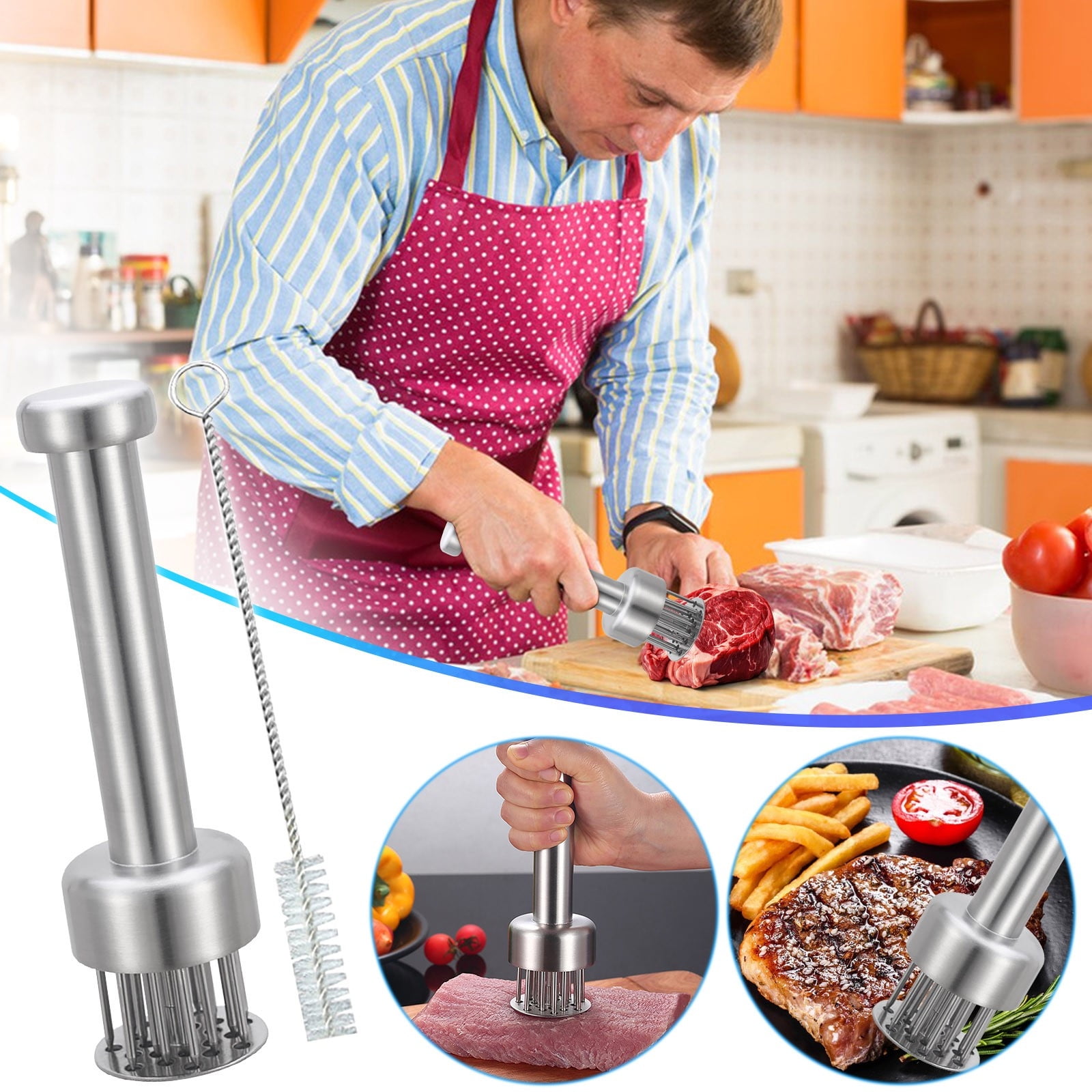 Exclusive Deals, Barbecue Meat Needle, Stainless Steel Meat Piercer ...
