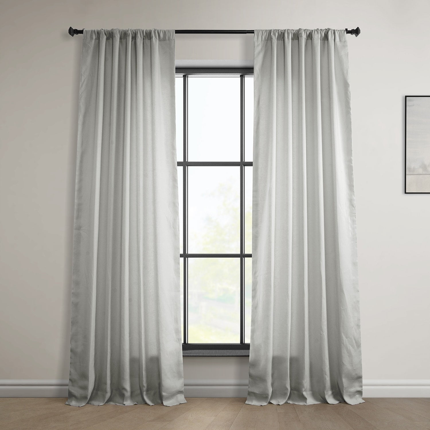 Exclusive Fabrics Euro Linen Curtain (1 Panel) 50 X 108 - Light Greige ...
