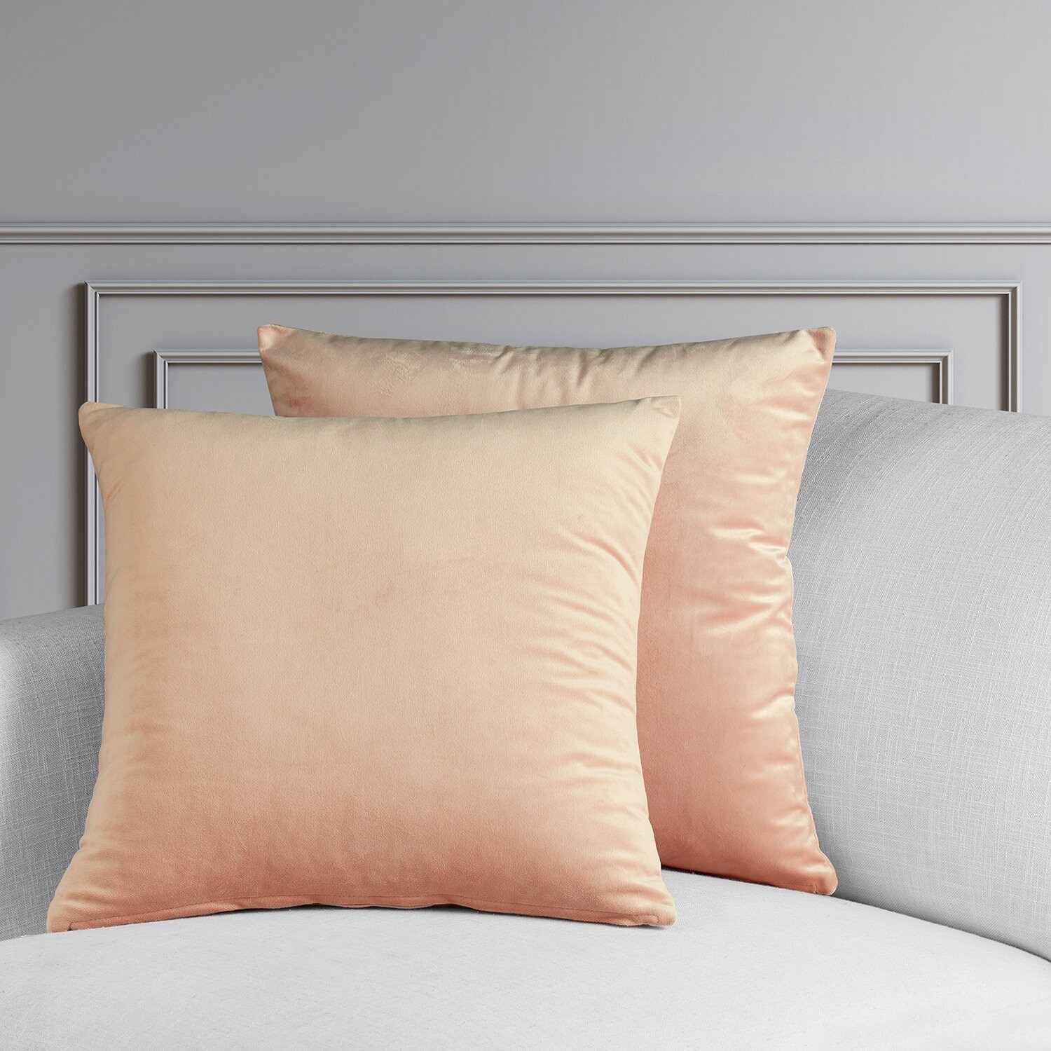 Exclusive Fabrics Heritage Plush Velvet Cushion Cover (Set of 2) Peach ...