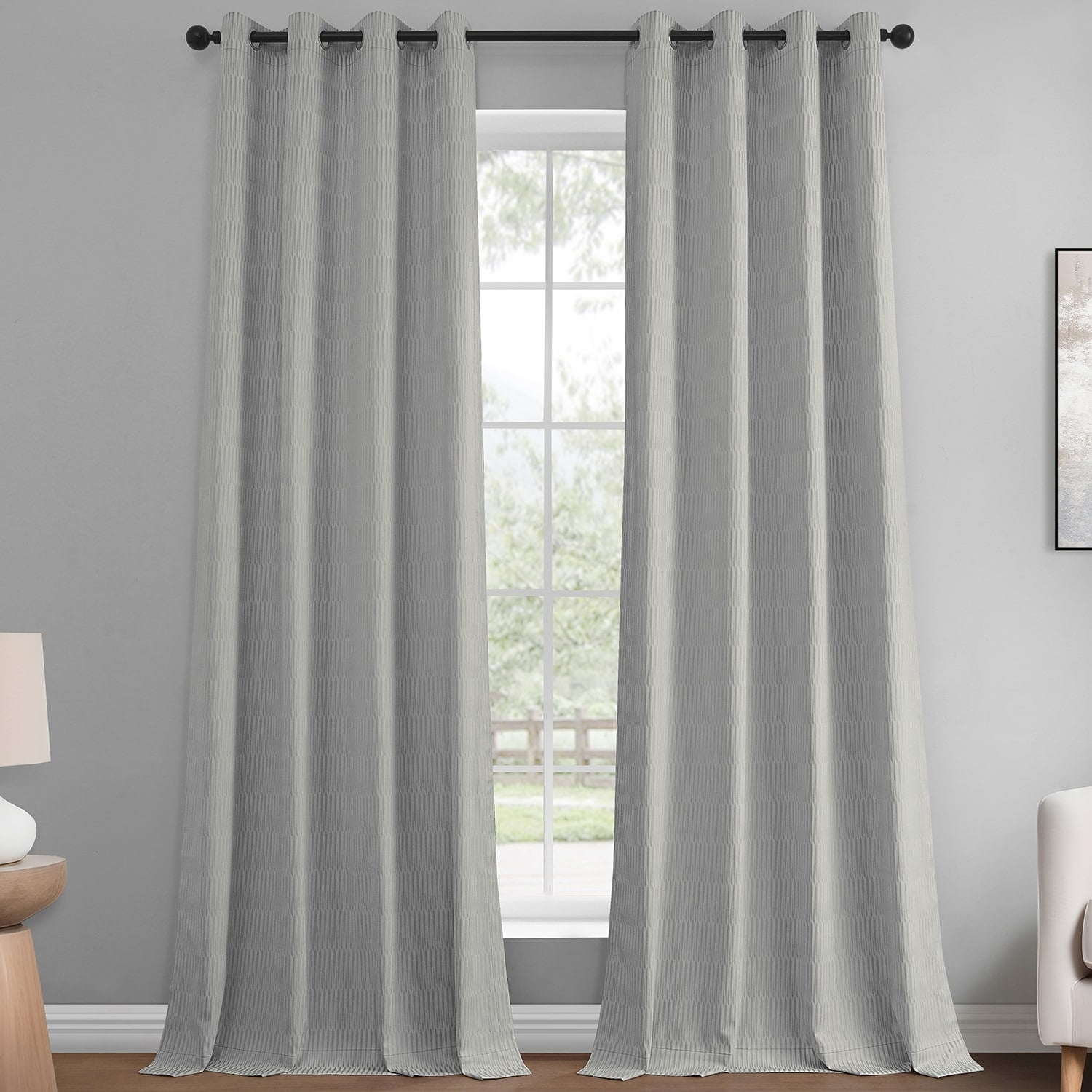 Exclusive Fabrics Lounge Embossed Grommet Velvet Curtains - Room ...
