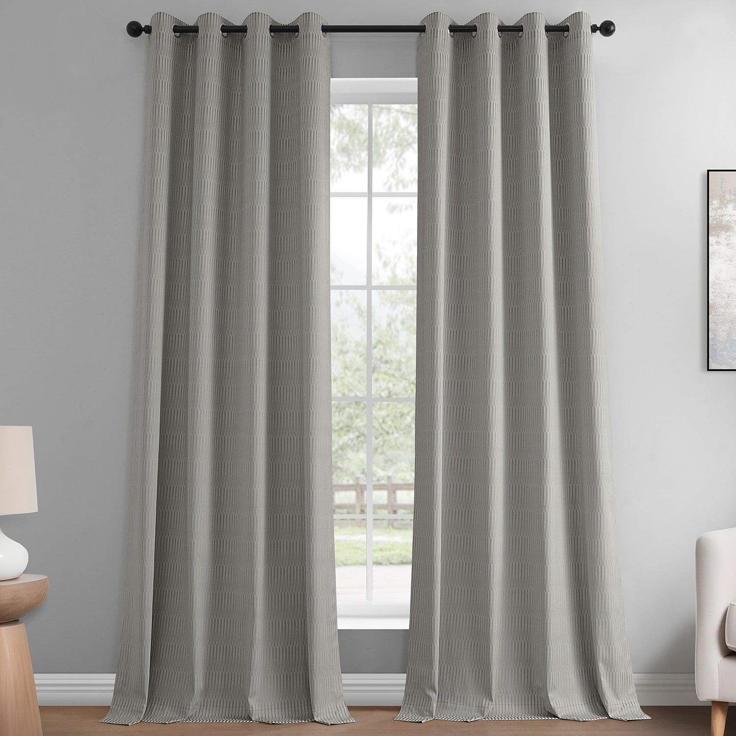 Exclusive Fabrics Lounge Embossed Grommet Velvet Curtains - Room ...