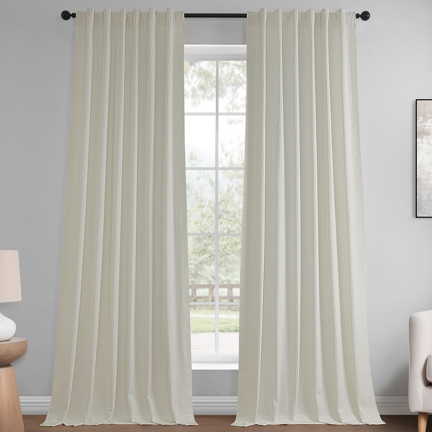 Exclusive Fabrics Lounge Embossed Velvet Curtains - Room Darkening Rod ...