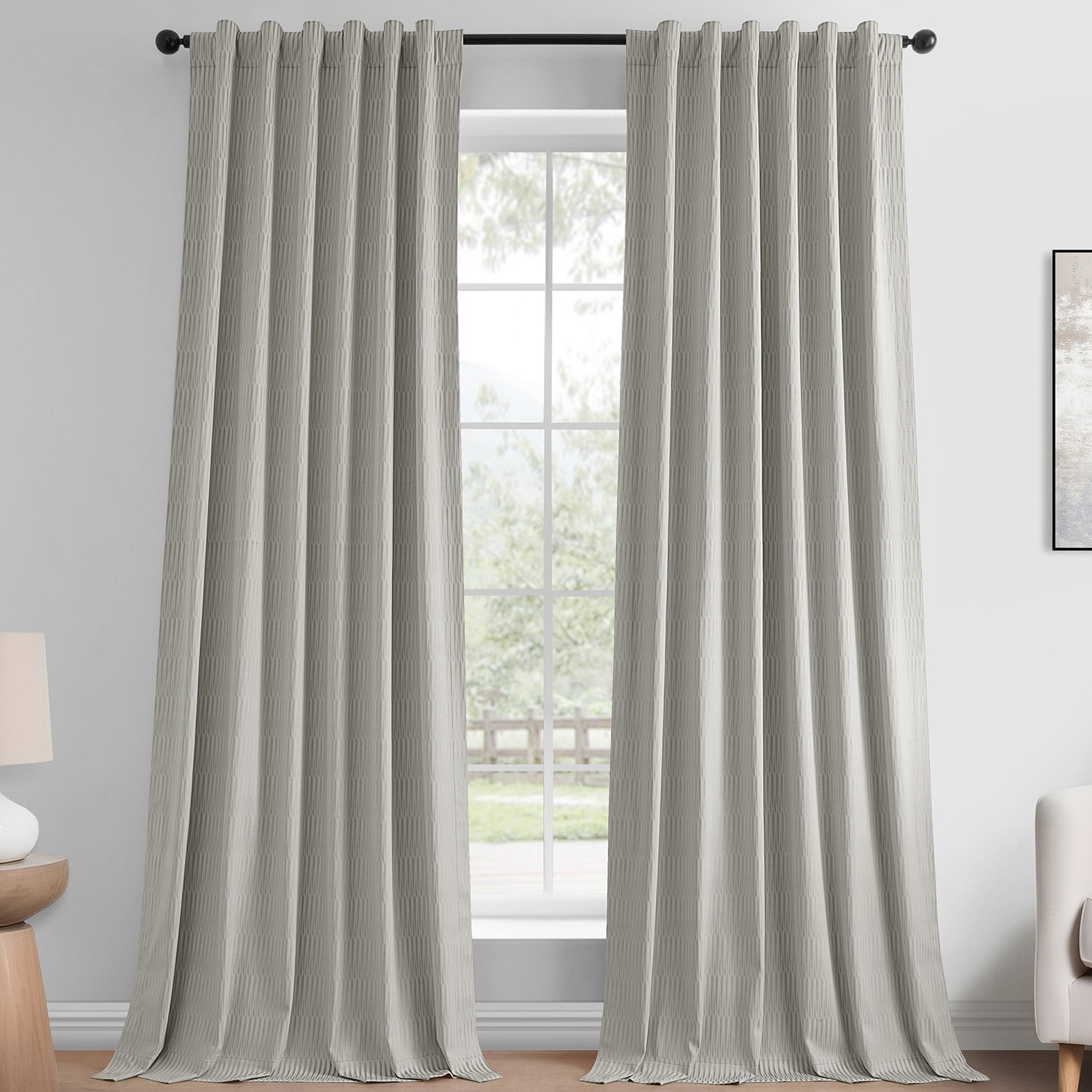 Exclusive Fabrics Lounge Embossed Velvet Curtains - Room Darkening Rod ...