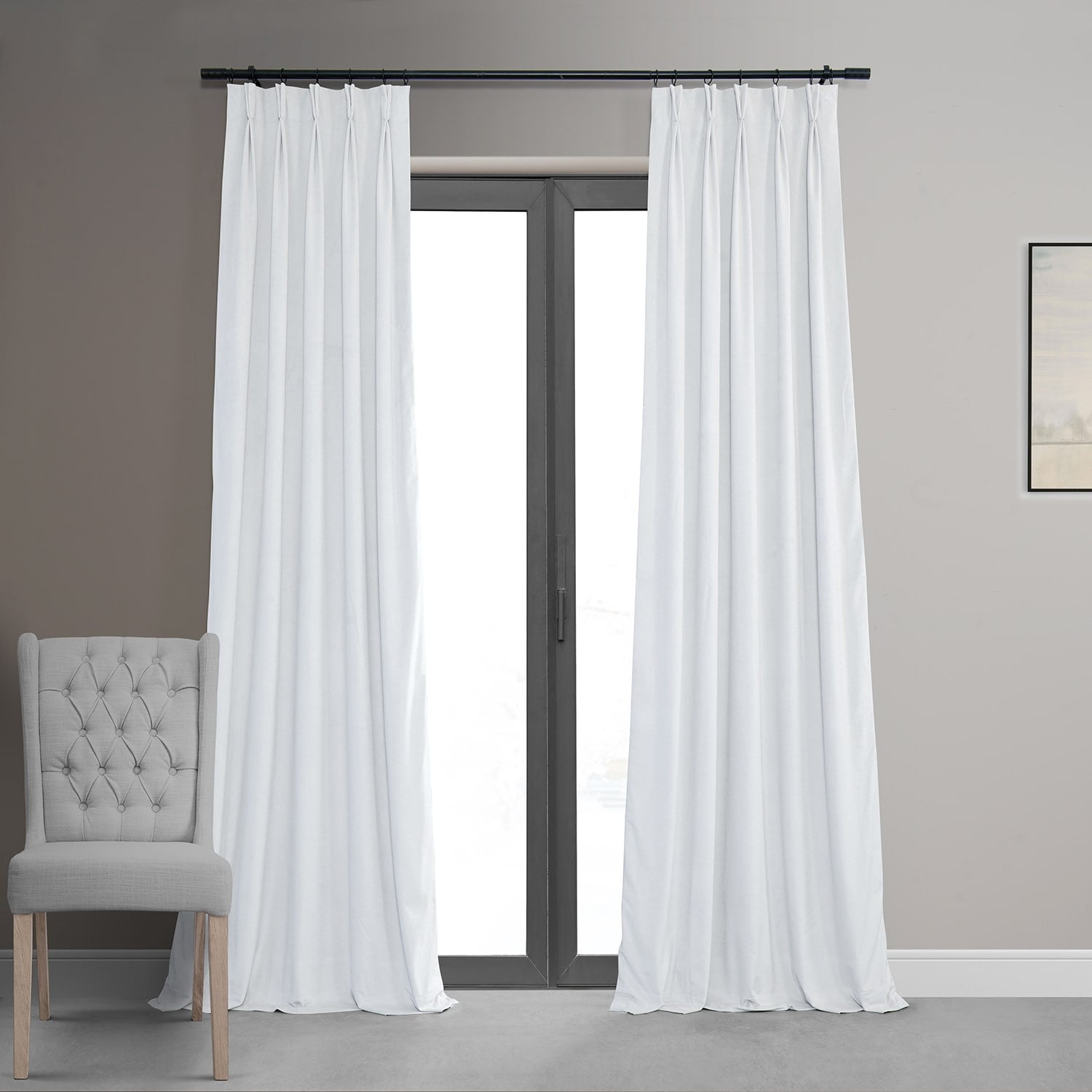 Exclusive Fabrics Signature Pleated Blackout Velvet Curtain (1 Panel ...
