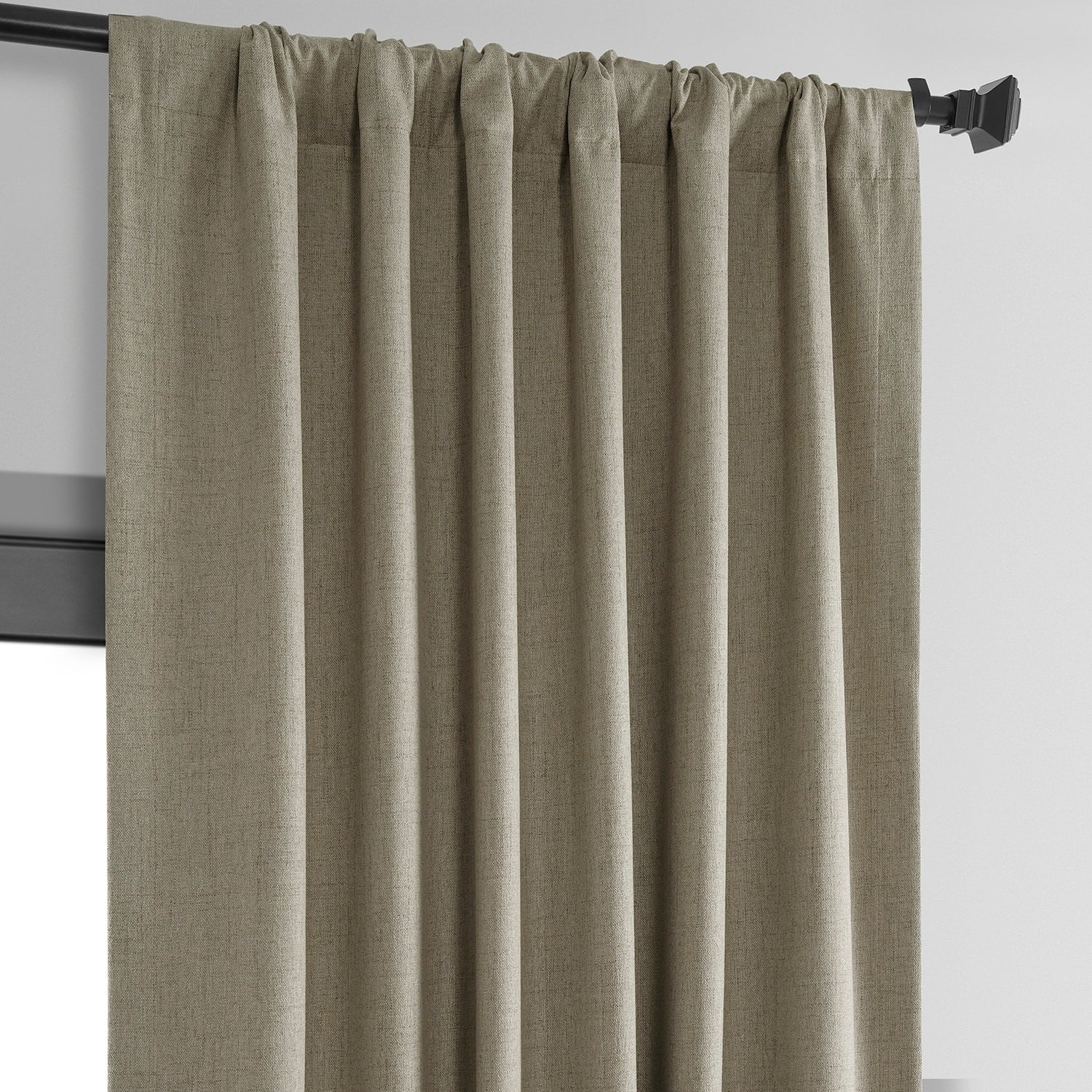 Exclusive Fabrics Vintage Thermal Cross Linen Weave Blackout Curtains ...