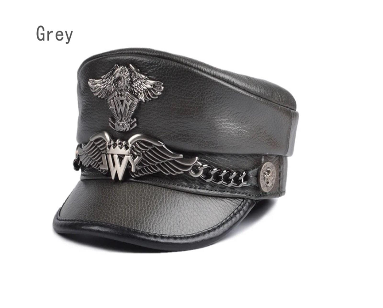 Exclusive German Cap Man Genuine Leather Flat Top Hat Korean Fashion ...