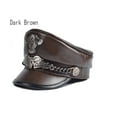 Exclusive German Cap Man Genuine Leather Flat Top Hat Korean Fashion ...