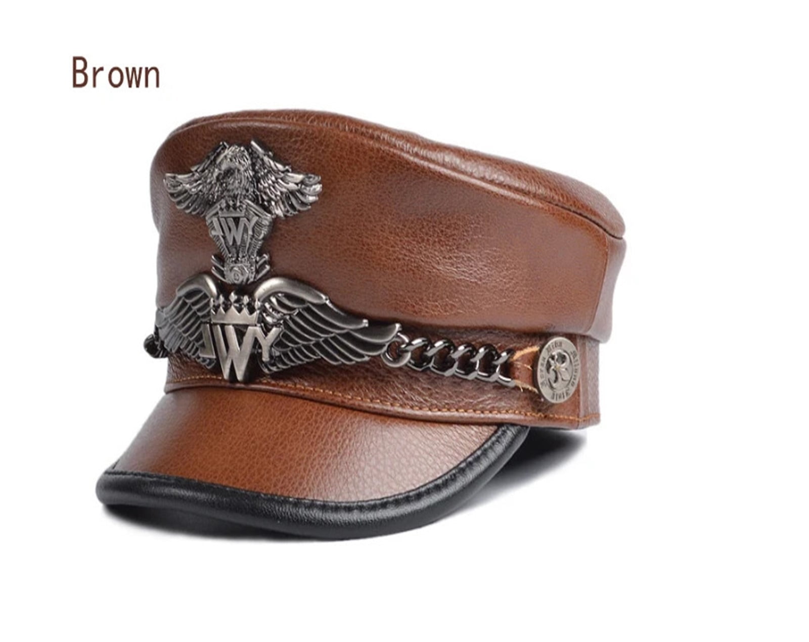 Exclusive German Cap Man Genuine Leather Flat Top Hat Korean Fashion ...