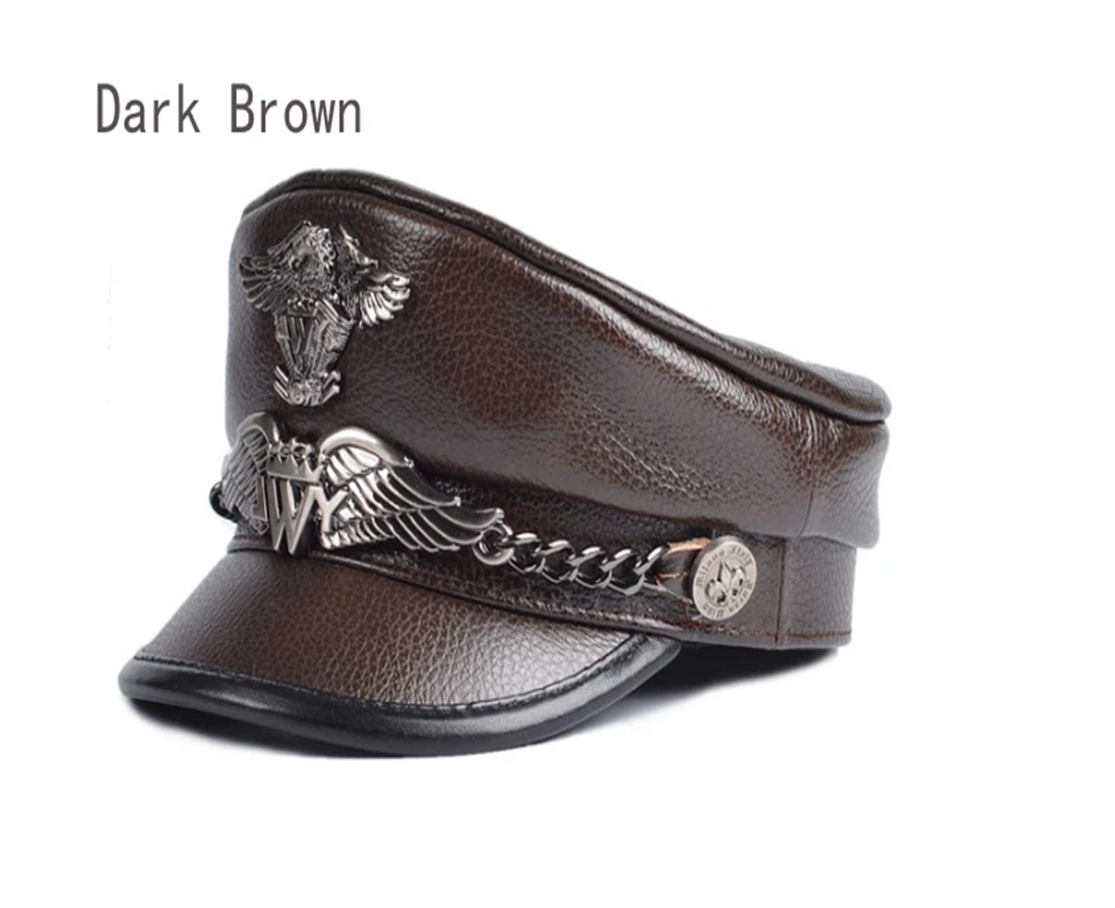 Exclusive German Cap Man Genuine Leather Flat Top Hat Korean Fashion ...