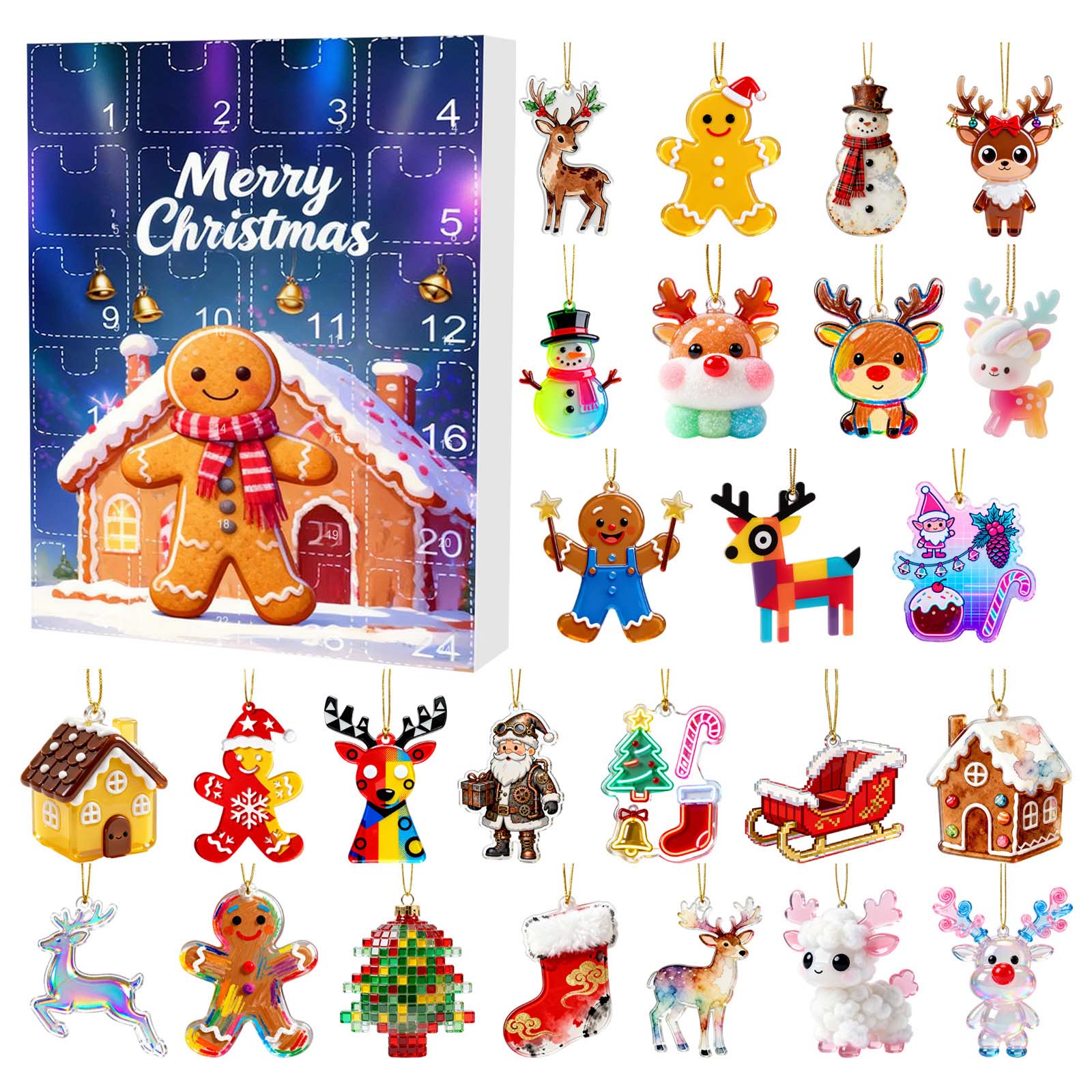 Exclusive Gingerbread Man Christmas Blind Box Advent Calendar 2026 24 ...
