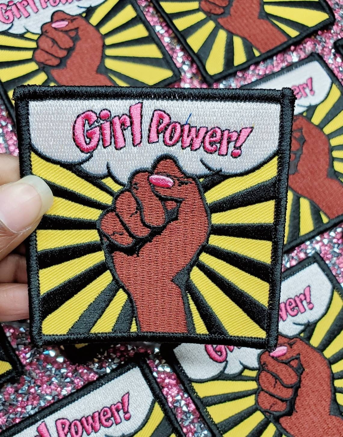 Exclusive "Girl Power" Iron-on Embroidered Afrocentric Patch; Grl Pwr ...