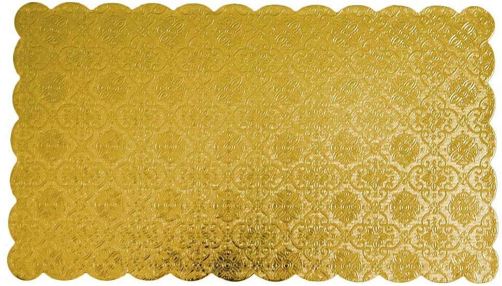 Exclusive Gold Scalloped Cake Log Board 6-1/2 Inch x 11-1/4 Inch - Case ...