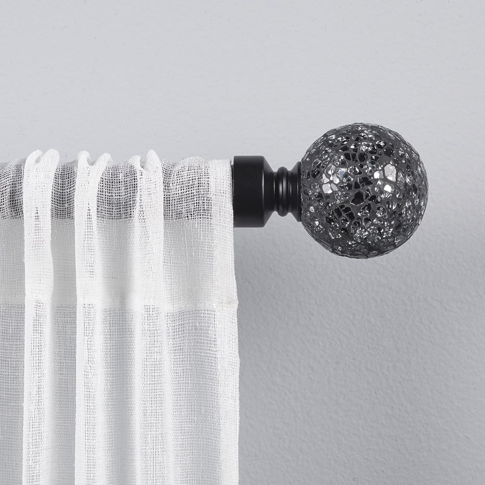 Exclusive Home Black Pearl Mosaic 1" Curtain Rod and Coordinating ...