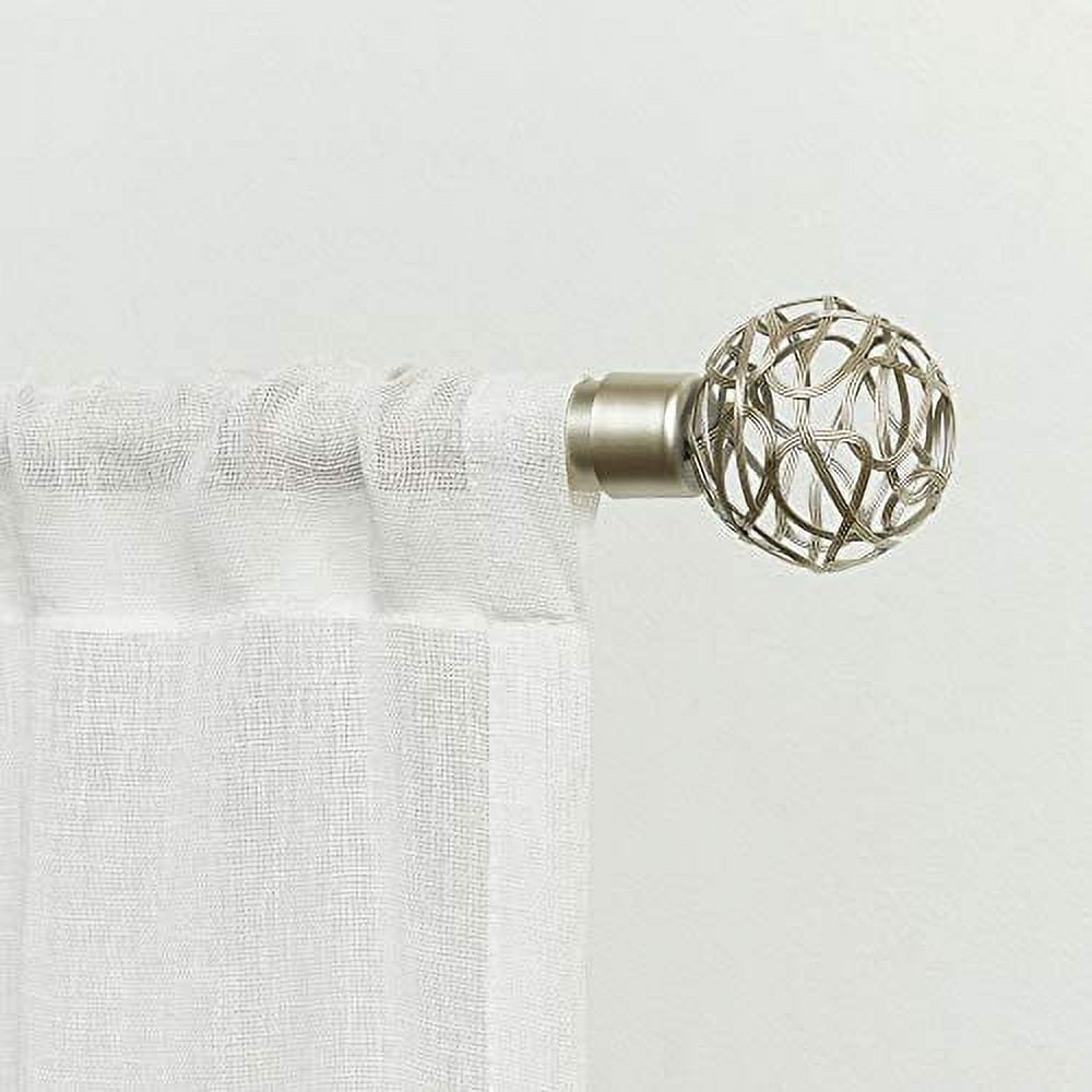 Exclusive Home Catherine 1" Curtain Rod and Finial Set, Matte Silver ...