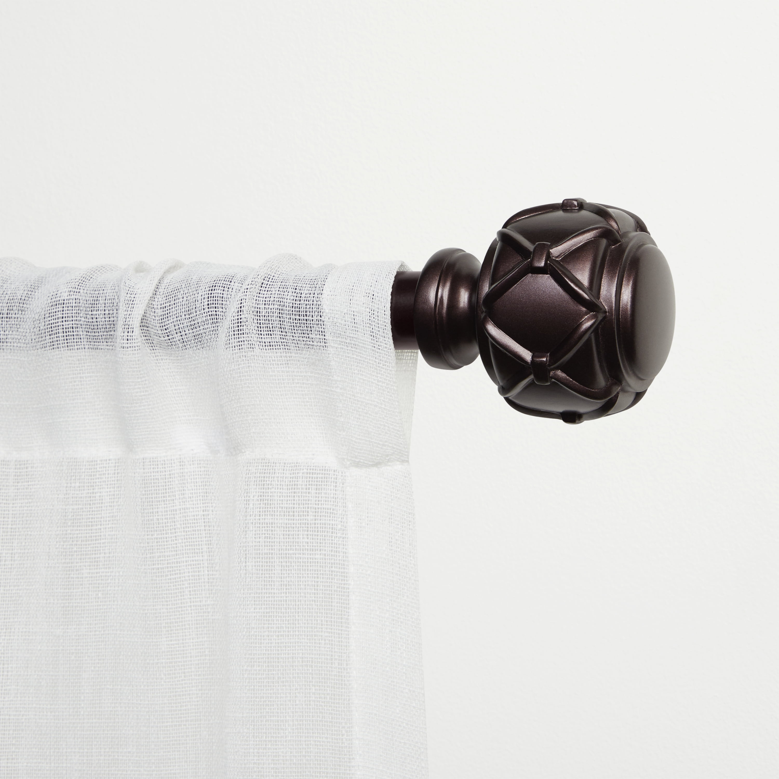 Exclusive Home Clancy 1" Curtain Rod and Finial Set, Adjustable 66"-120 ...