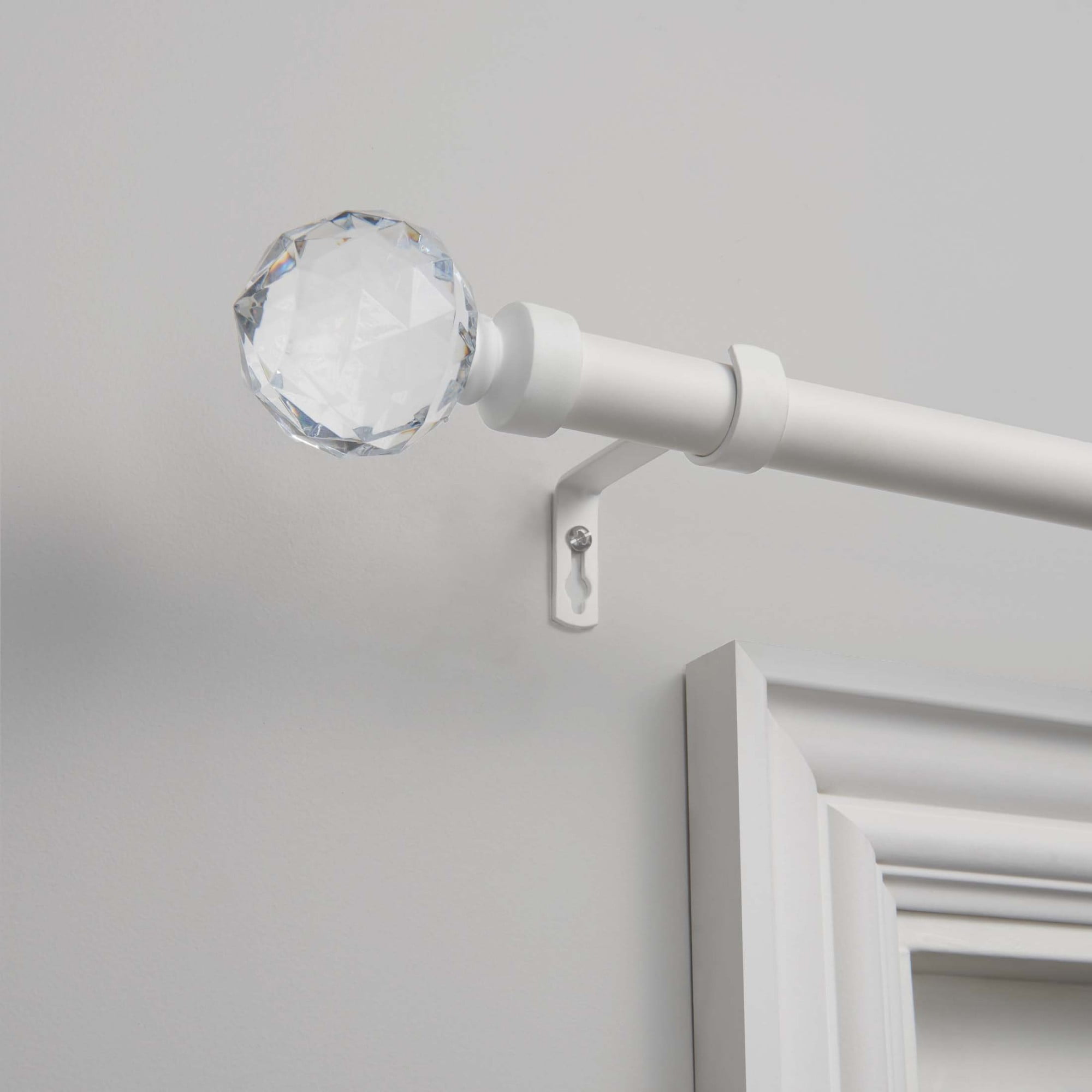EXCLUSIVE HOME Crystal Ball 1" Curtain Rod and Coordinating Finial Set ...